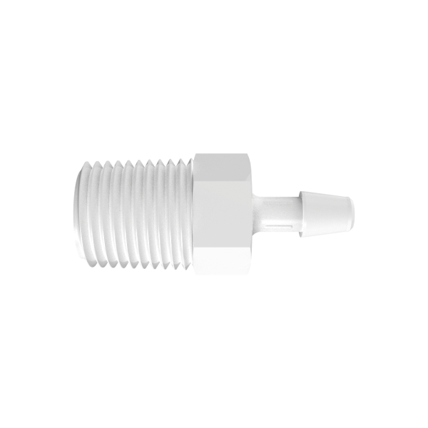 3/16" Tube ID x 1/4" NPT Natural Polypropylene Threaded Adapter | U.S ...