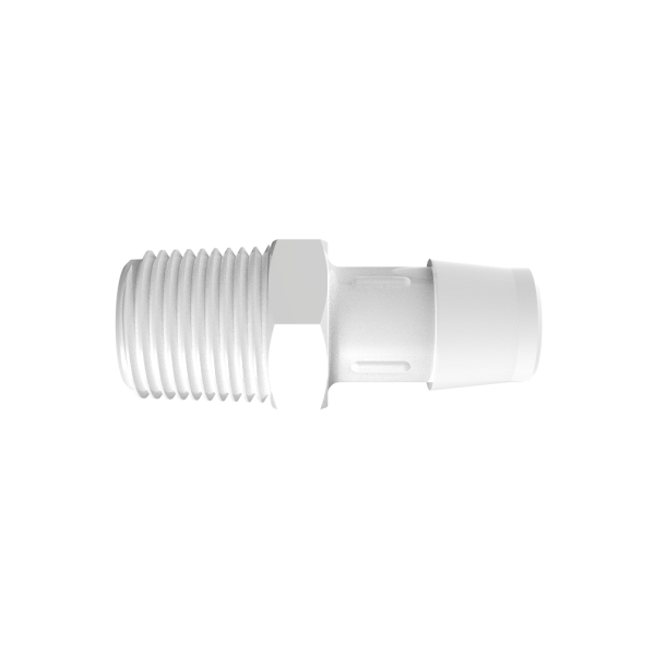 5/8" Tube ID x 1/2" NPT Natural Polypropylene Threaded Adapter | U.S ...