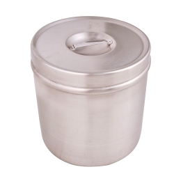 1/2 Quart Stainless Steel Round Dressing Jar with Lid | U.S. Plastic Corp.