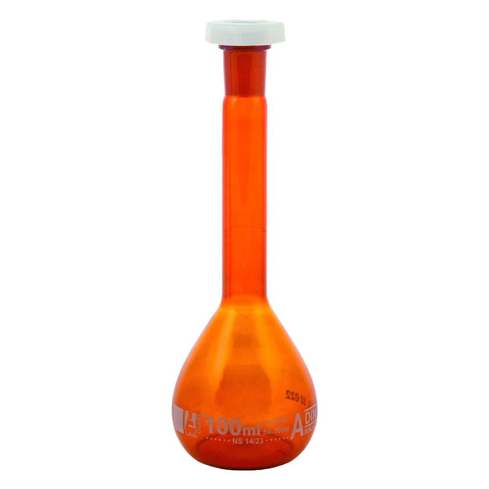 100mL Amber Volumetric Flask with 14/23 Stopper | U.S. Plastic Corp.