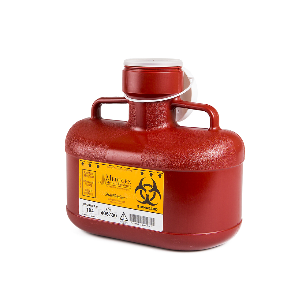 4.8 Quart Red Non-Stackable Sharps Container | U.S. Plastic Corp.