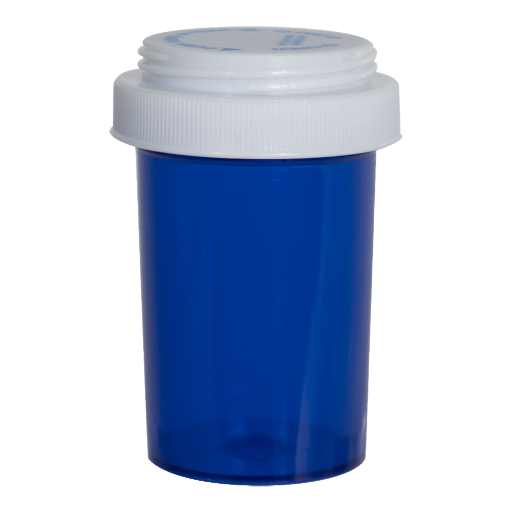 20 Dram Blue Vial with Reversible Cap | U.S. Plastic Corp.