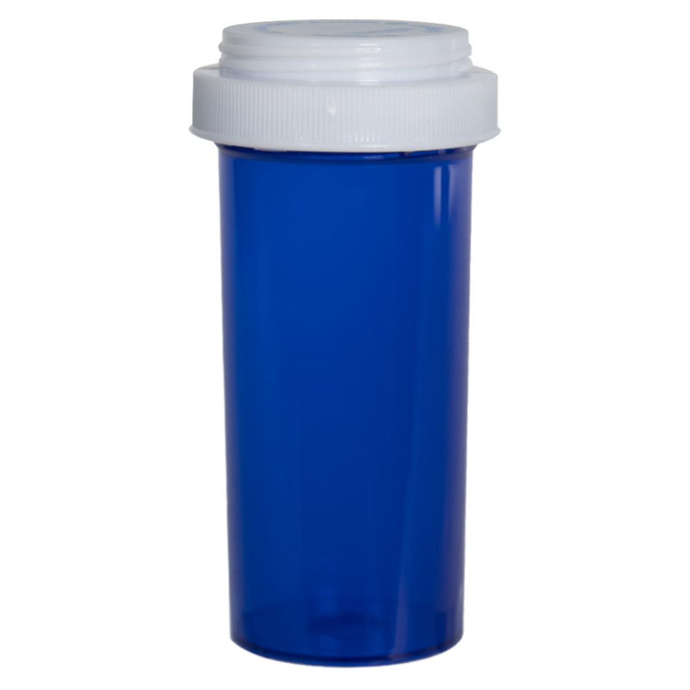30 Dram Blue Vial with Reversible Cap | U.S. Plastic Corp.