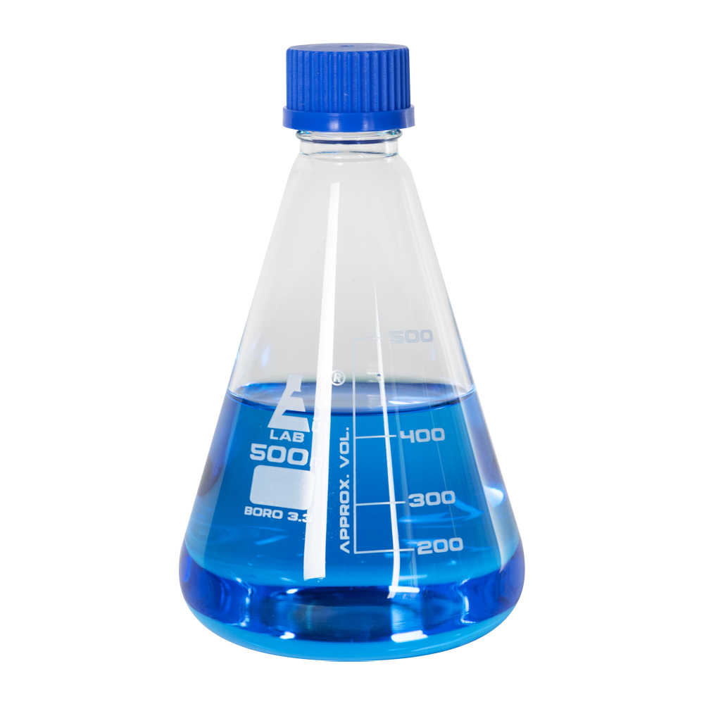 500mL Glass Erlenmeyer Flasks with Cap | U.S. Plastic Corp.