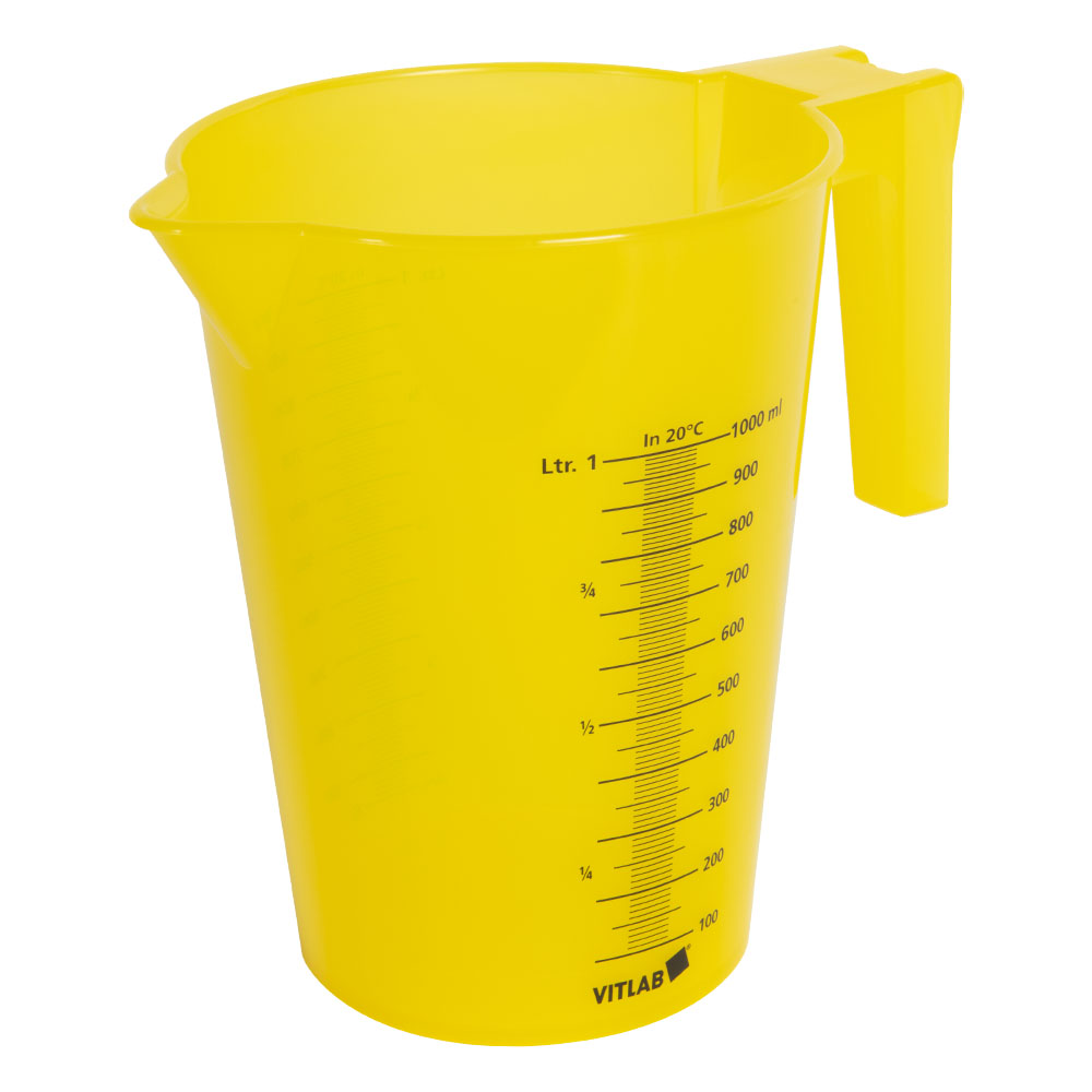 1000mL Yellow Polypropylene Graduated Stackable Pitcher | U.S. Plastic ...