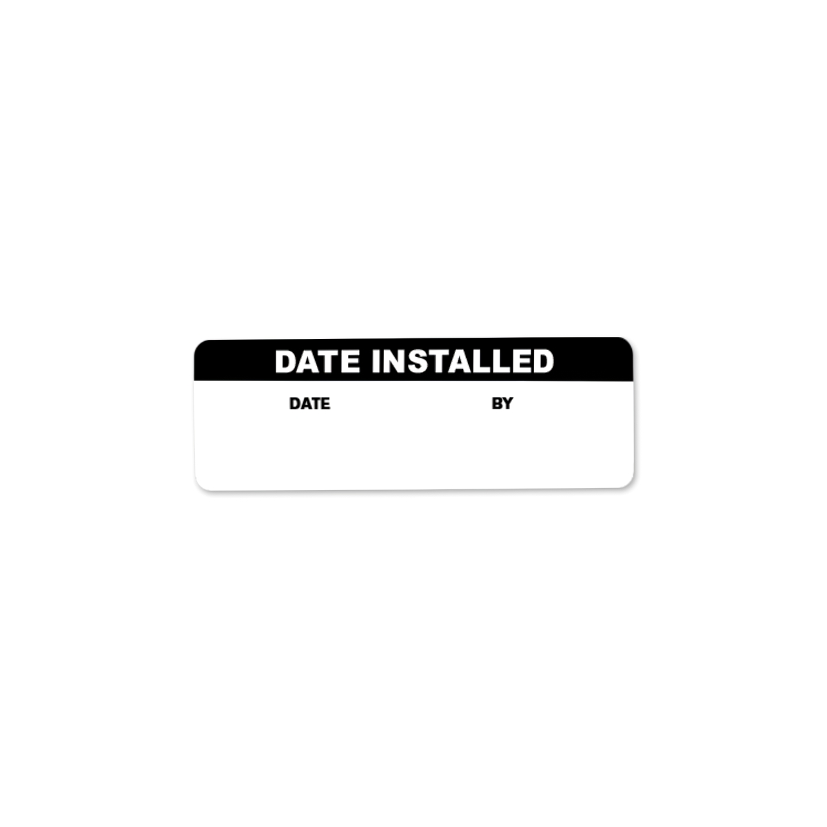 "Date Installed" with "Date" & "By" Blocks Rectangular Water-Resistant ...