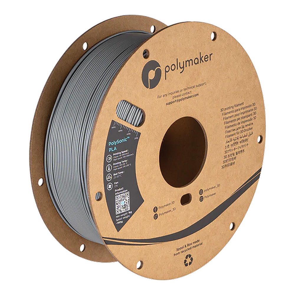 1.75mm Dia. Gray PolySonic™ PLA High-Speed 3D Printing Filament | U.S ...