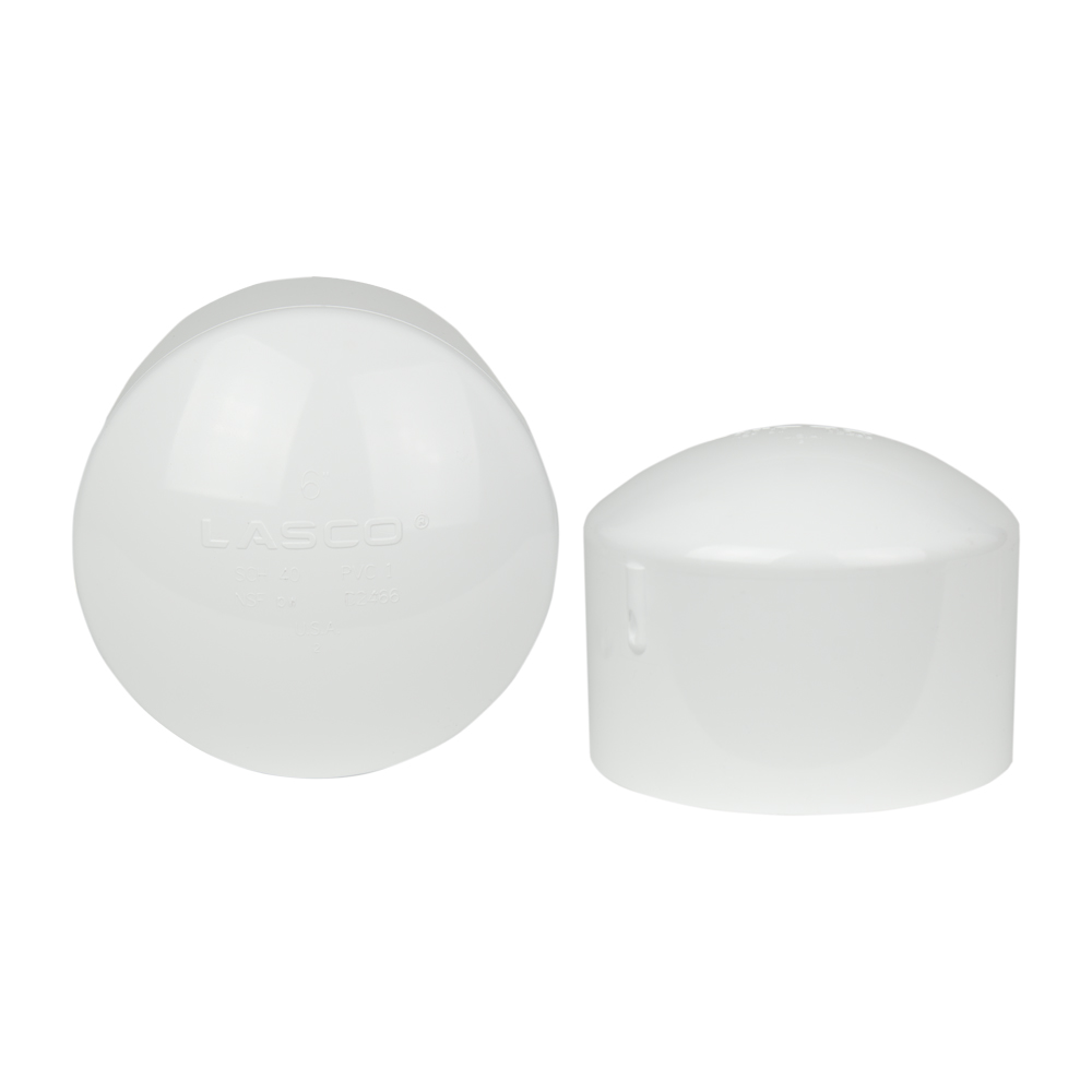 12" Schedule 40 White PVC Socket Cap | U.S. Plastic Corp.
