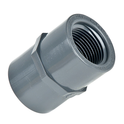 1" Schedule 80 Gray PVC Thread x Socket Female Adapter | U.S. Plastic Corp.