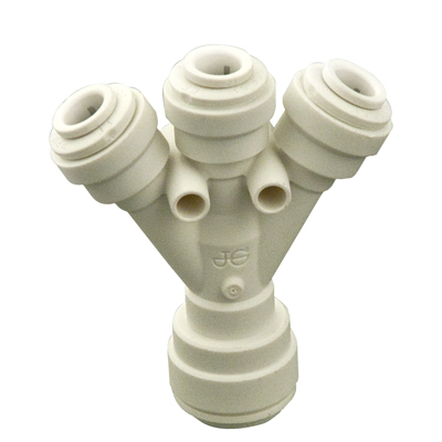 3/8" Tube OD Inlet X 1/4" Tube OD Outlets Polypropylene Three-Way ...