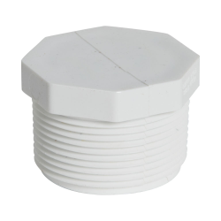 2" Schedule 40 White PVC Threaded Plug | U.S. Plastic Corp.