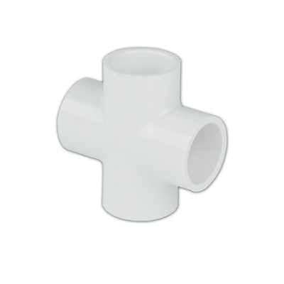 4" Schedule 40 White PVC Socket Cross | U.S. Plastic Corp.