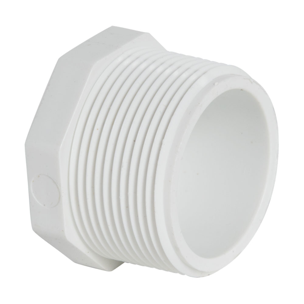 1 1 2 Schedule 40 White PVC Threaded Plug U S Plastic Corp 