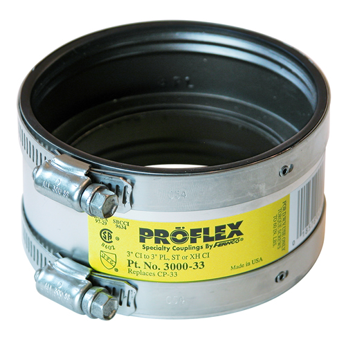 3" CI x 3" PL, ST or XH CI Proflex® Coupling | U.S. Plastic Corp.
