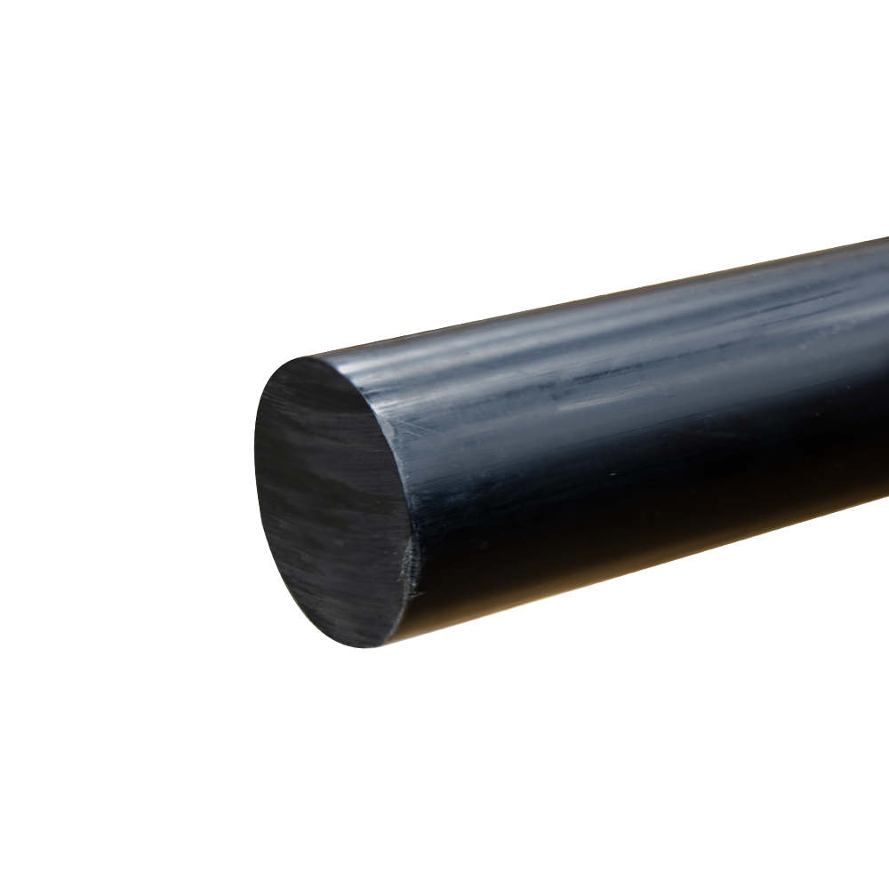 1-3/4" Dia. Black PVC Solid Round Rod - 5' Length | U.S. Plastic Corp.