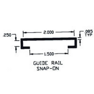 2" x 0.250" ID UHMW Long Guide Rail Snap-On Extruded Profile | U.S ...
