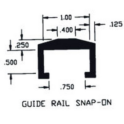 Duravar UHMW-PE 1/2" Deep Guide Rail Snap-On Profile | U.S. Plastic Corp.