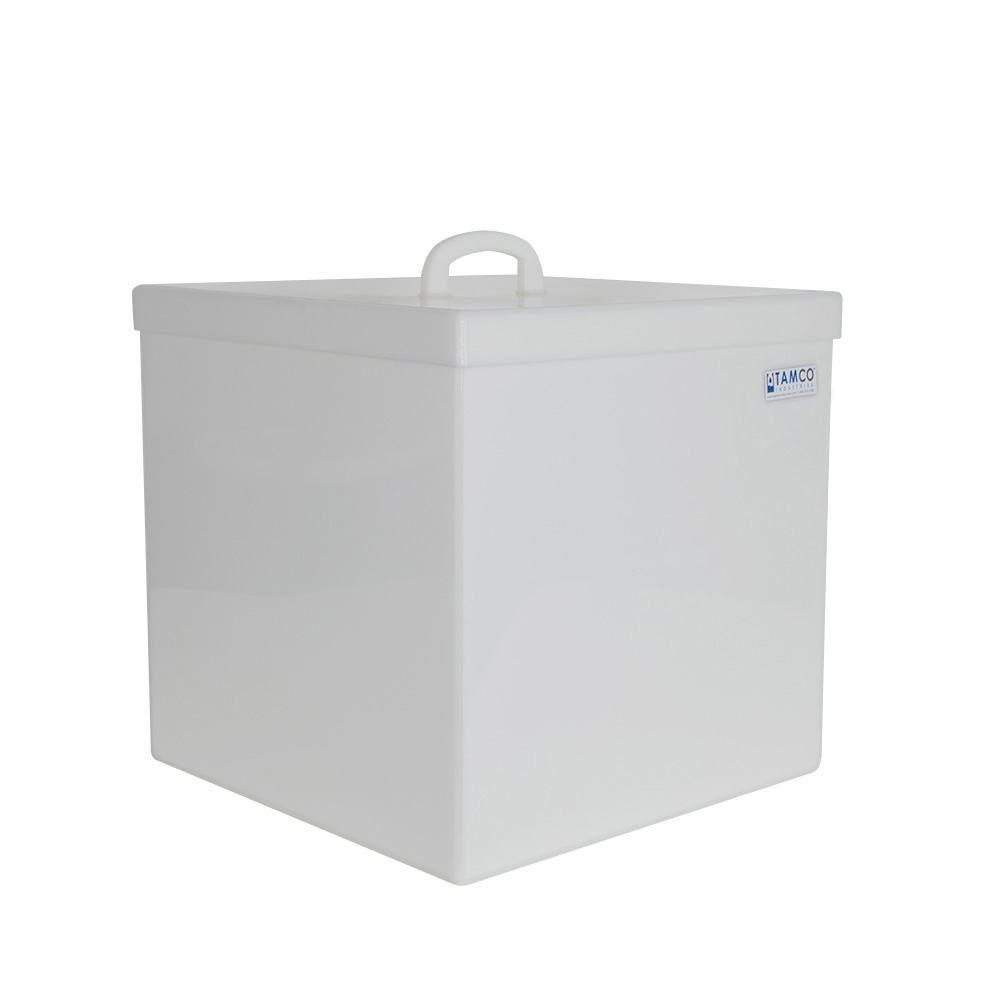 25 Gallon Rectangular HDPE Tamco® Tank with Cover - 18" L x 18" W x 18 ...