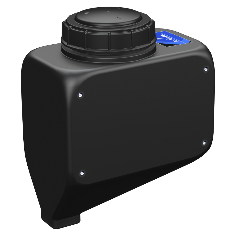 3 Gallon Black Rectangle Rinse Tank w/5" Lid & 3/4" Spinweld Fitting ...