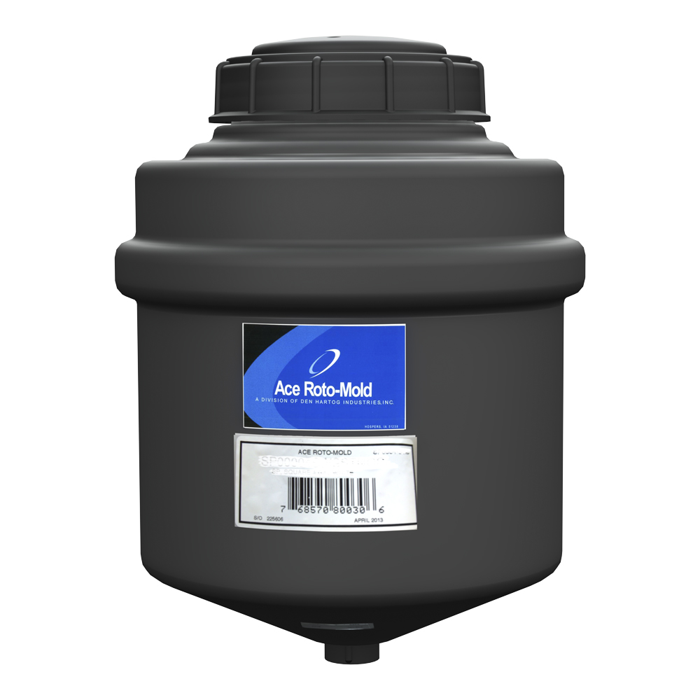3-1/2 Gallon Black Cylinder Rinse Tank w/5" Lid & 3/4" Spinweld Fitting ...