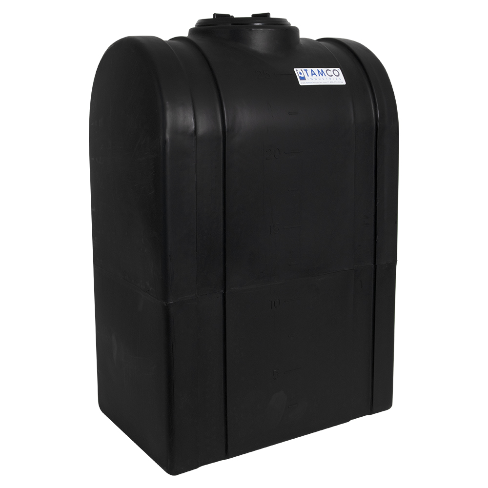 25 Gallon Black Tamco® Loaf Tank with 5-1/2" Plain Lid & 3/4" End ...