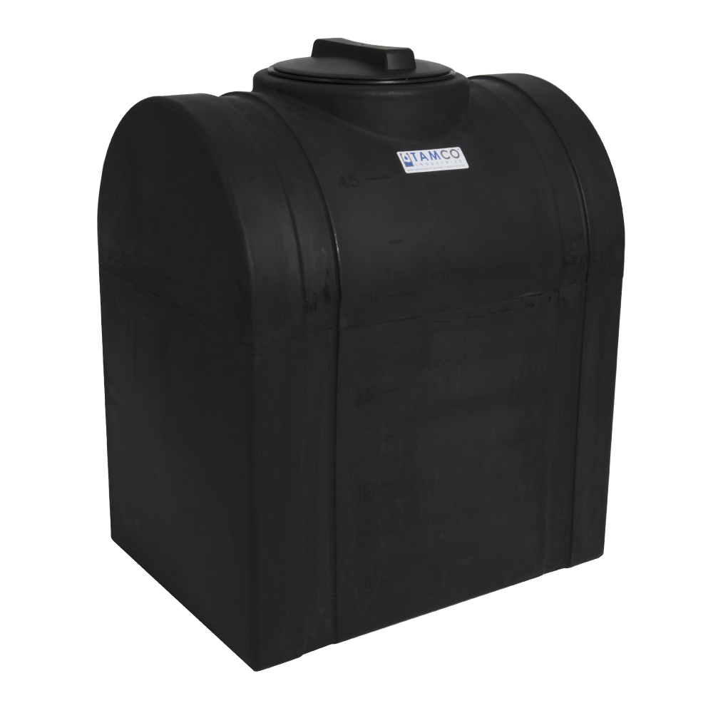 45 Gallon Black Tamco® Loaf Tank with 8" Plain Lid & 3/4" End Fitting ...