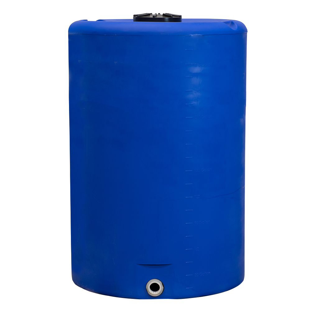 300 Gallon Tamco® Vertical Blue PE Tank with 12-1/2" Plain Lid & 2 ...