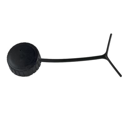 2-1/4" Vented Black Buttress Cap with Tether | U.S. Plastic Corp.