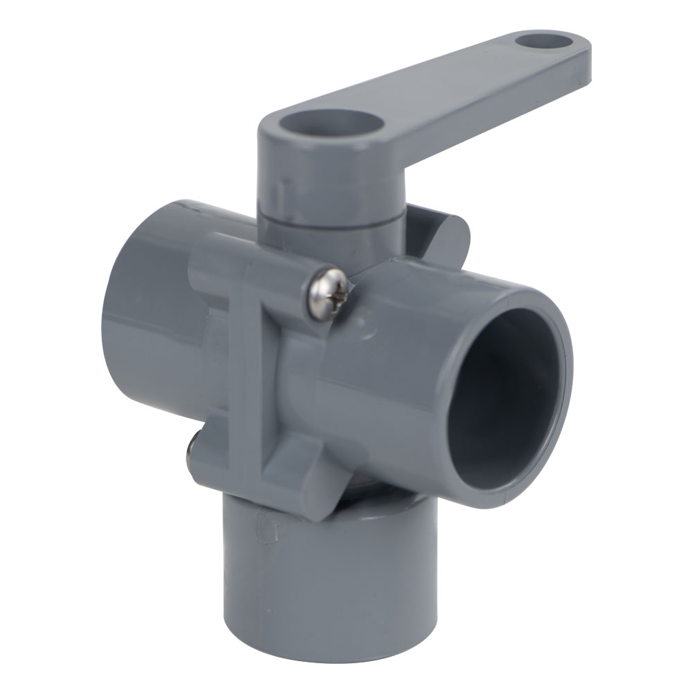3/4" Socket Series 350 3-Way PVC Ball Valve with Buna-N Seals | U.S ...