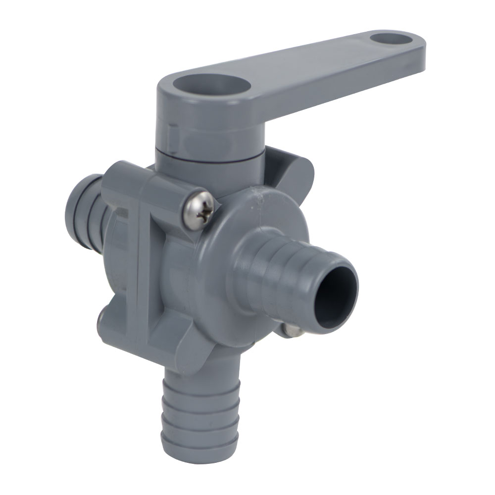 5/8" Hose Barb Series 350 3-Way PVC Ball Valve with Buna-N Seals | U.S ...