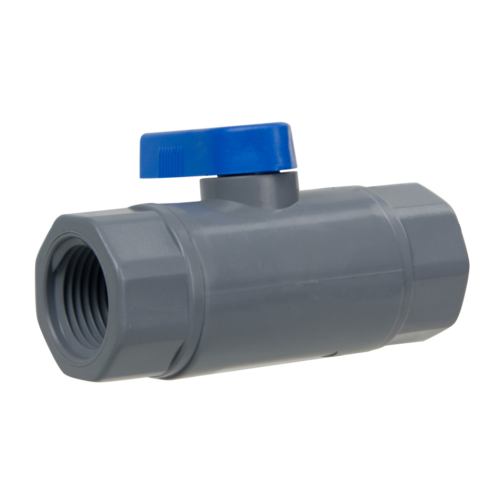 3/8" FNPT x 3/8" FNPT Series 638 Straight PVC Ball Valve with Buna-N ...