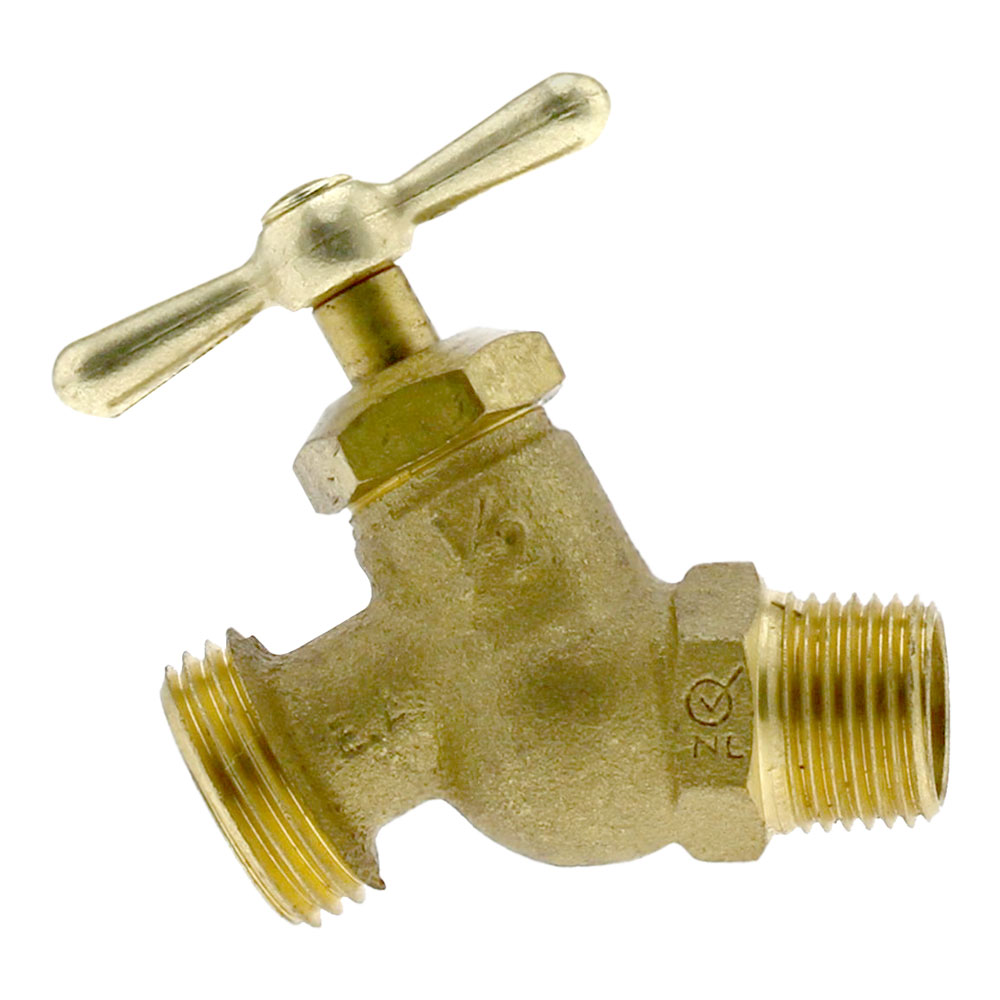 1/2" MNPT x 3/4" GHT No Kink No Lead Hose Bibb | U.S. Plastic Corp.