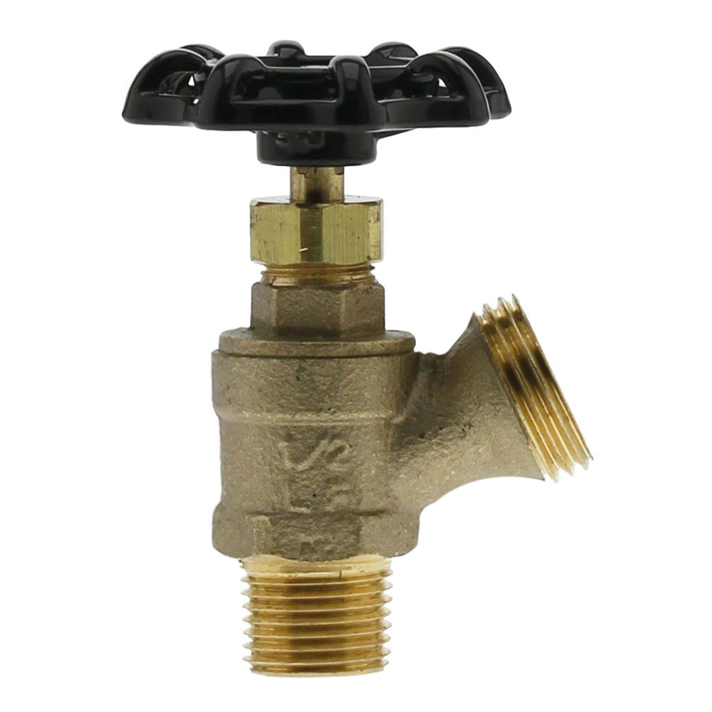 1/2" MNPT x 3/4" GHT No Lead Brass Boiler Drain | U.S. Plastic Corp.